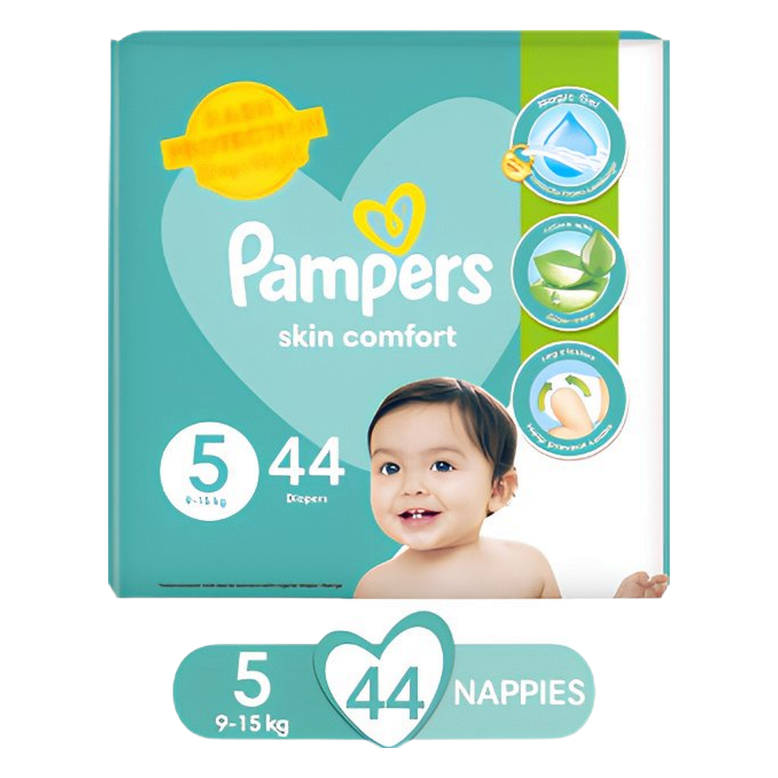 Pampers Taped Baby Diapers (Size 5 Junior, 44 Pcs) - cutenewborns.com